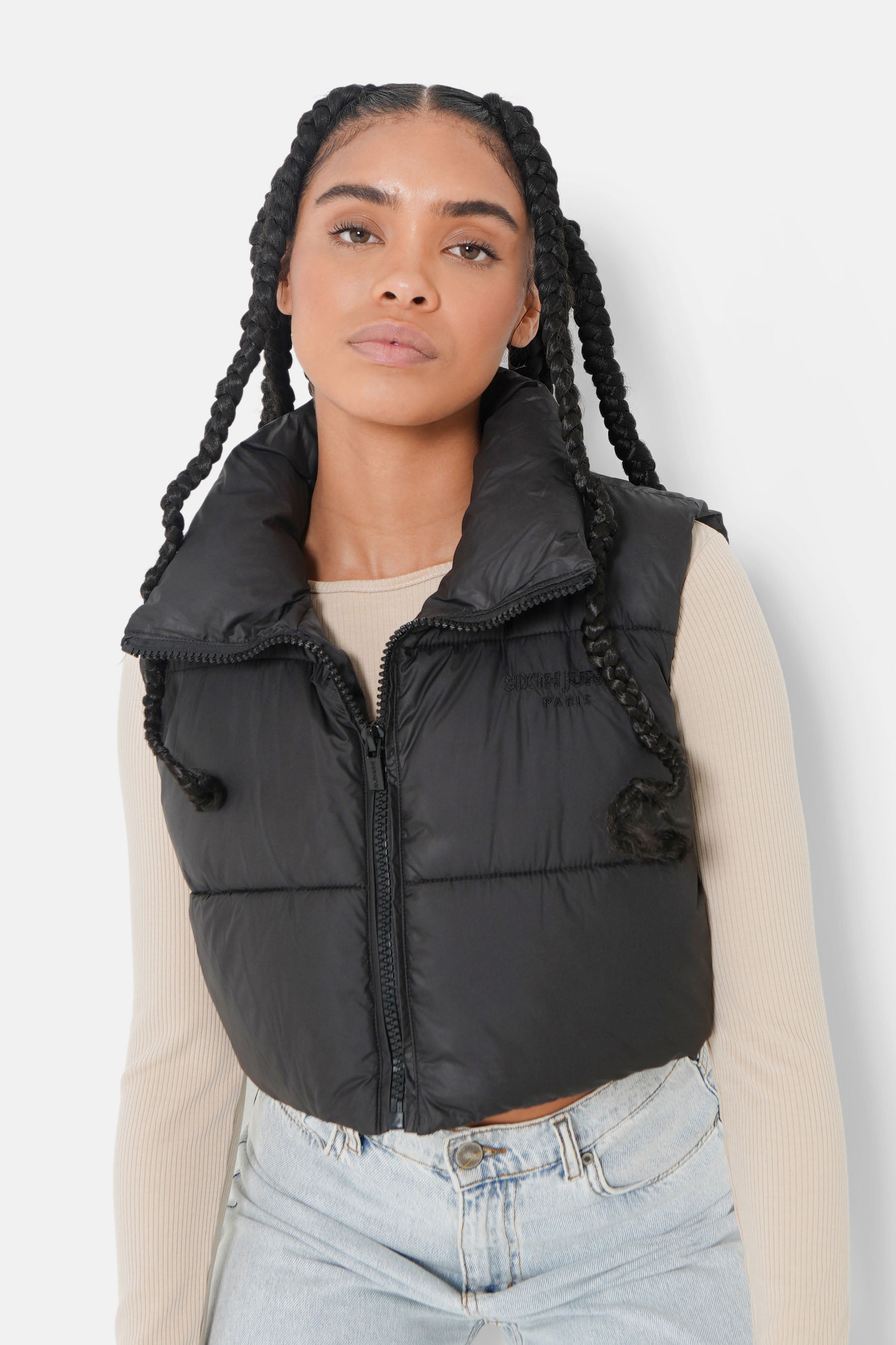 Doudoune courte sans manches Noir – Sixth June