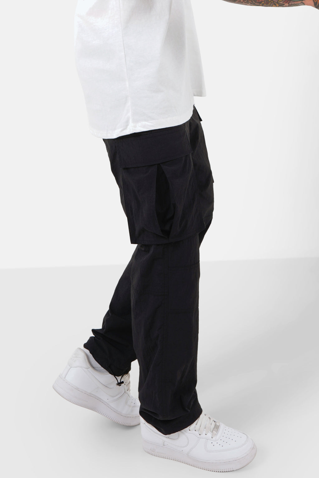 Nylon effect cargo pants Black – Sixth June