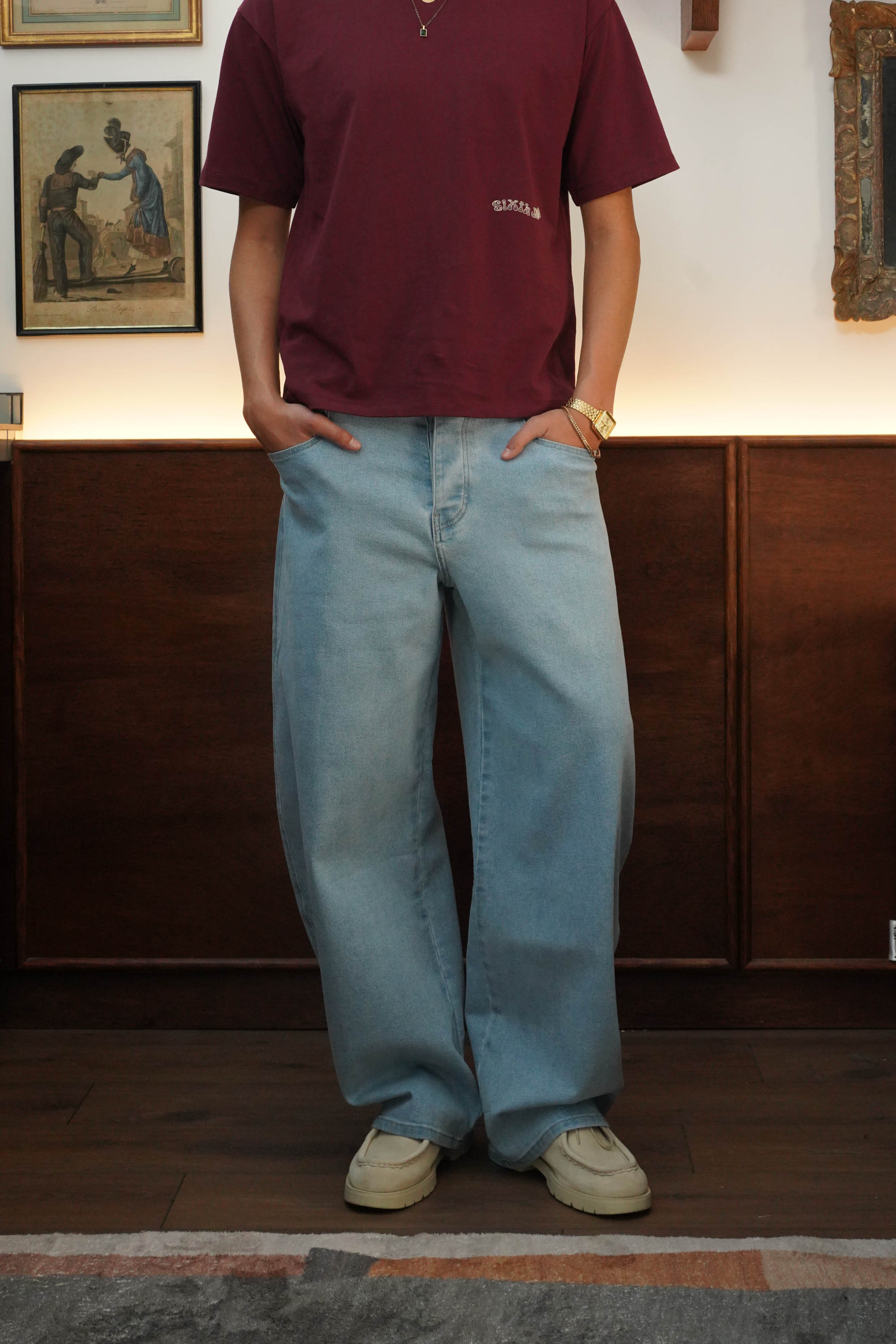 Jean ballon oversize Bleu – Sixth June