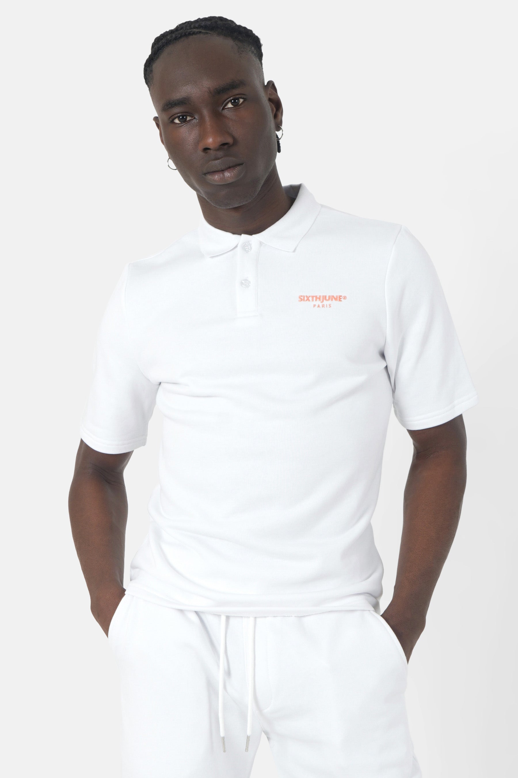 Polo logo brodé Blanc – Sixth June