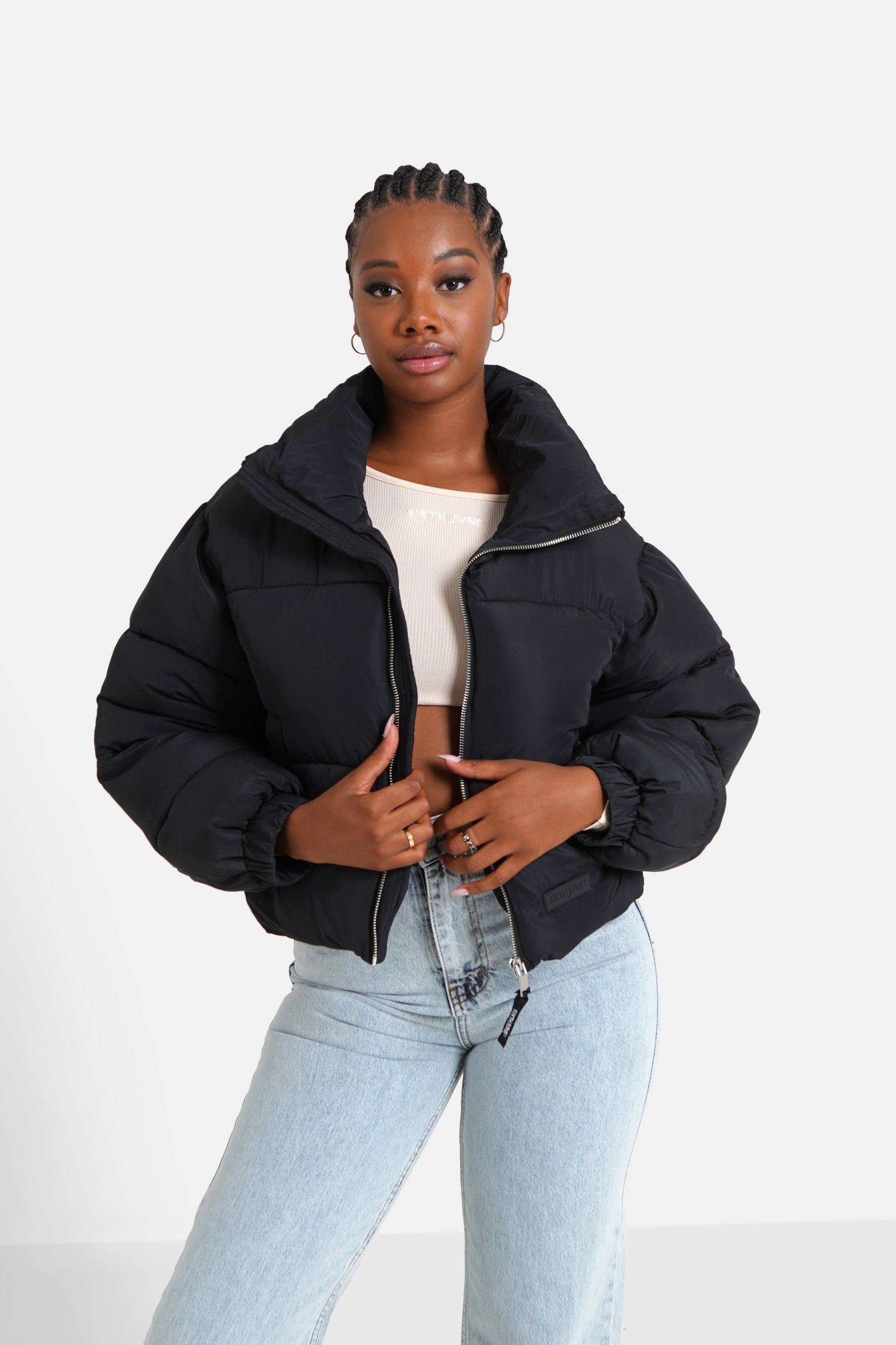 Padded short down jacket Black – Sixth June