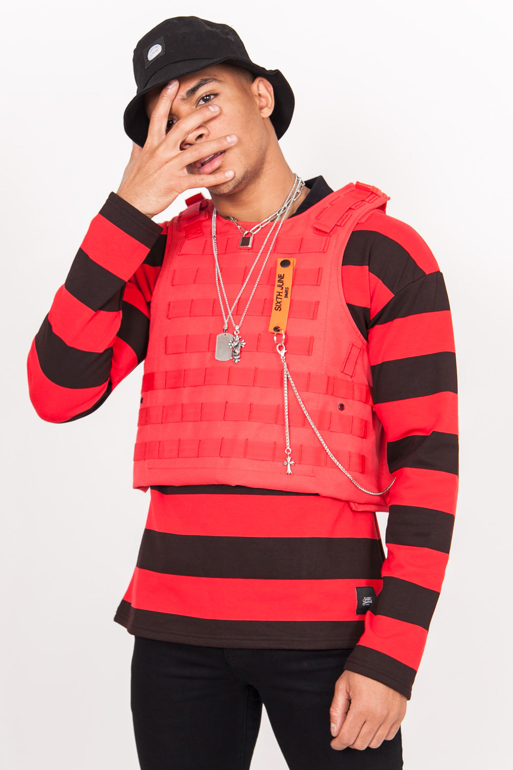 Hessian Clasp Jacket Red – Sixth June